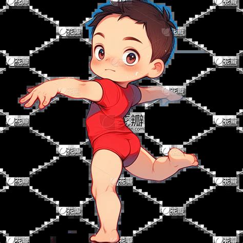 巴黎奥运会可爱q版插画奥运人物贴纸 体操素材 花瓣网