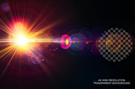 Premium Psd A Nice Lens Flare With Colorful Glowing Effect On A