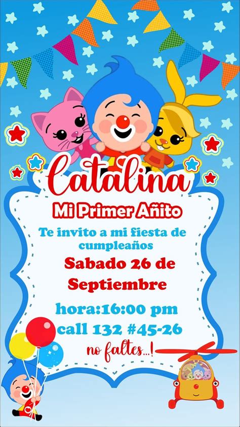 6 Invitaciones De Payaso Plim Plim Gratis Para Editar Personalizar E
