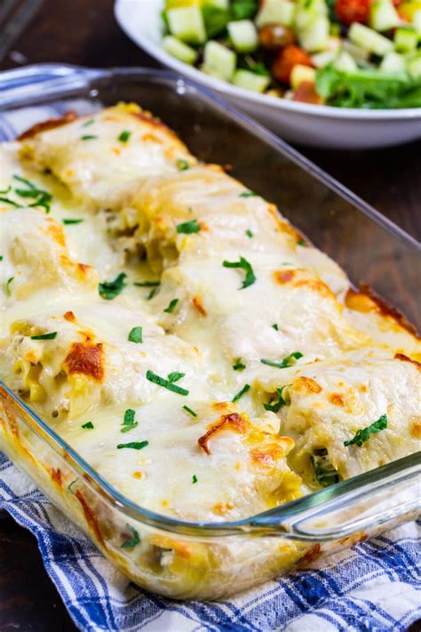 Chicken Alfredo Lasagna Roll Ups Spicy Southern Kitchen