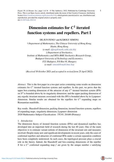 Pdf Dimension Estimates For Iterated Function Systems And Repellers