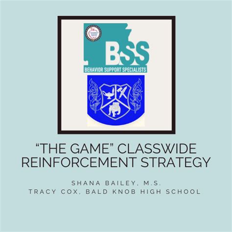 “the Game” Classwide Reinforcement Strategy Arkansas Behavior Support