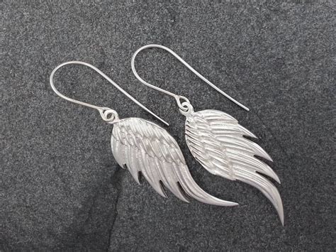 Angel Wing Earrings In Sterling Silver Gifts For Her Etsy Uk
