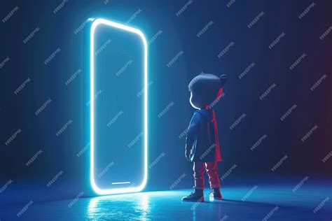 스마트폰에서 나오는 3d 캐릭터 무료 사진