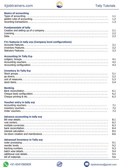Tally Erp Syllabus Pdf