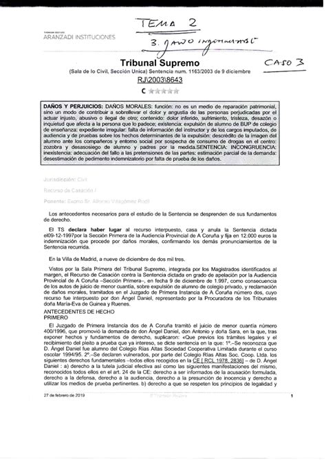 TEMA 2 Epígrafe 3 CASO 5 Derecho De Daños Studocu