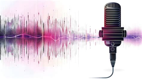 Of Voice Recognition Process With Sound Waves And Microphone On White