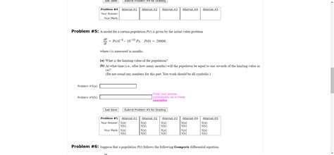 solved problem 5 a model for a certain population p t is