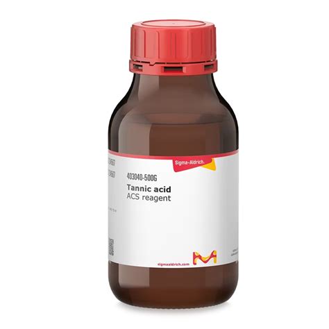 Sigma Aldrich 403040 Tannic Acid Acs Reagent 500 Gr