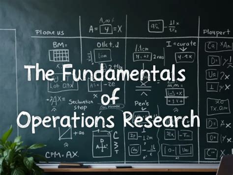 The Fundamentals Of Operations Research Roma Institute