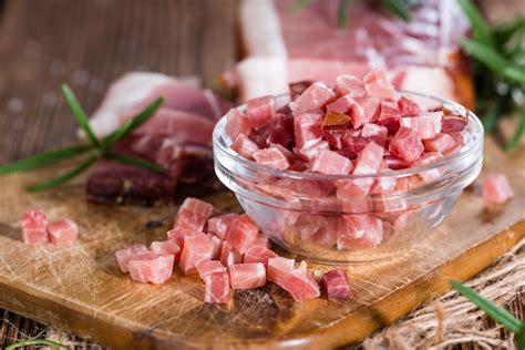 Premium Photo Portion Of Diced Ham