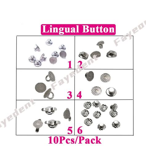 50pcs Dental Orthodontic Lingual Buttons Metal Composite Bondable
