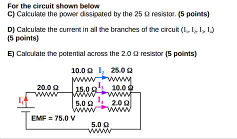 Solved For The Circuit Shown Below C Calculate The Power Chegg