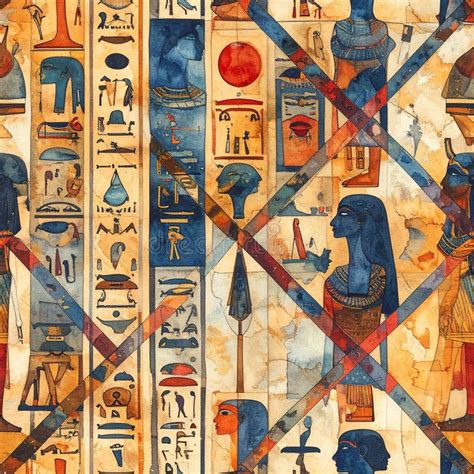 Ancient Egyptian Hieroglyphs And Art Stock Illustration Illustration