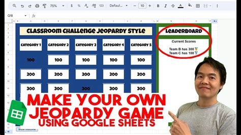 Classroom Challenge Jeopardy Style Game With Leaderboard Create