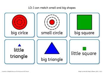 Match Big And Small Shapes By Cassey Simpkins Teachers Pay Teachers