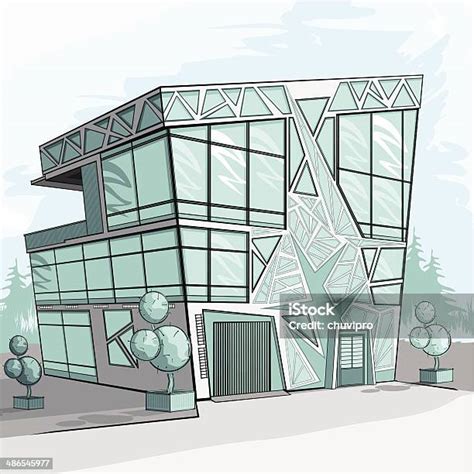 Sketch Of A Modern House向量圖形及更多住宅區圖片 住宅區 住宅建築 做 Istock