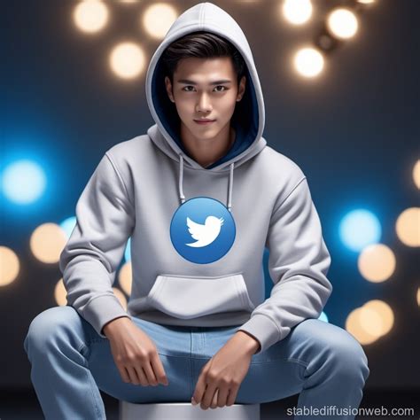 Character Sitting On Glowing Social Media Logo Stable Diffusion Online
