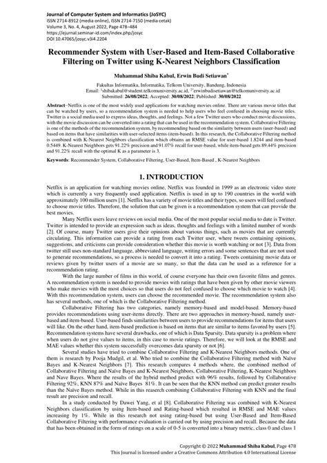 Pdf Recommender System With User Based And Item Based Collaborative