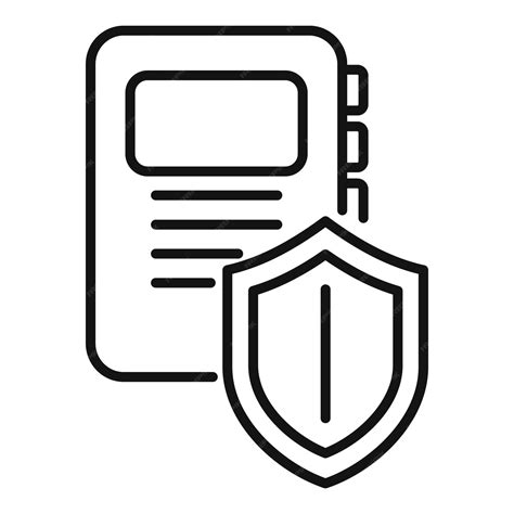 Premium Vector Secure Document Protection Icon Data Security Outline Icon Protecting Important