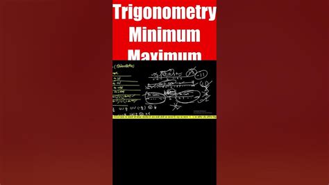 Maximum Minimum Value Of Trigonometry Ratio 3 Short Viral Video