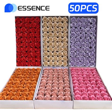 50pcs 2 Layer Soap Flower Rose Simulation Large Flower Head Bouquet Diy