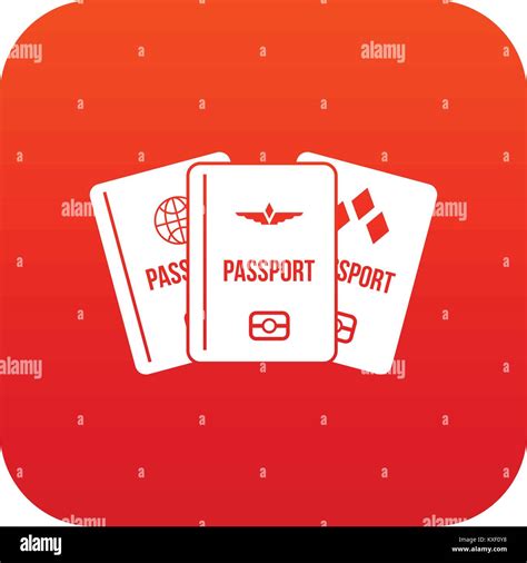 Passports Icon Digital Red Stock Vector Image And Art Alamy