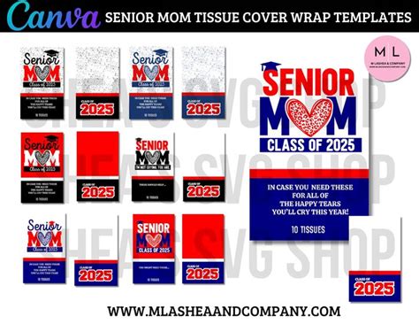 Canva Senior Mom Tissue Cover Wrap Templates M Lashea And Company