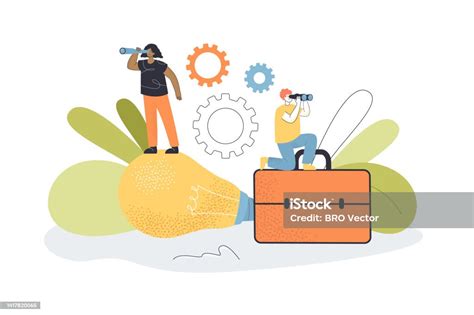 쌍안경과 망원경을 가진 사람들의 새로운 아이디어 검색 기회에 대한 스톡 벡터 아트 및 기타 이미지 기회 남자 남자 사업가 Istock