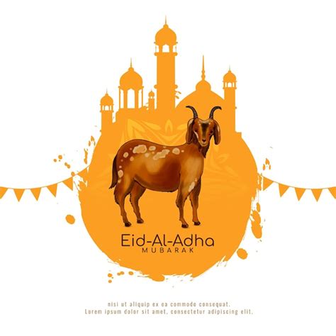 Free Vector Eid Al Adha Mubarak Festival Greeting Card