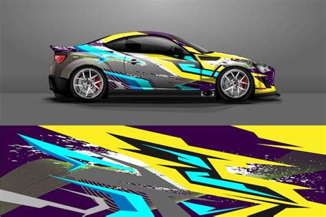 자동차 랩 디자인 프리미엄 벡터