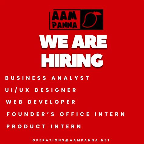 Hiring Businessanalyst Productintern Webdeveloper Uiuxdesigner