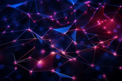 Premium Photo Abstract Neon Light Background With Technology Network Line Connect Dot Background