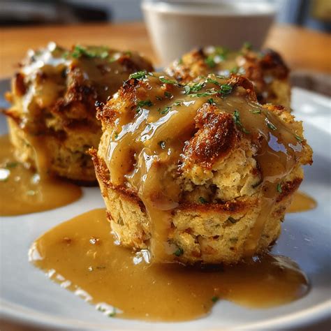 Gravy Stuffed Stuffing Muffins