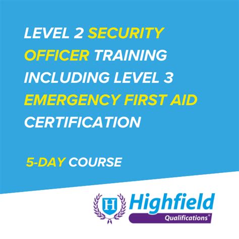 April Security Officer Training Course First Aid Included Vistech