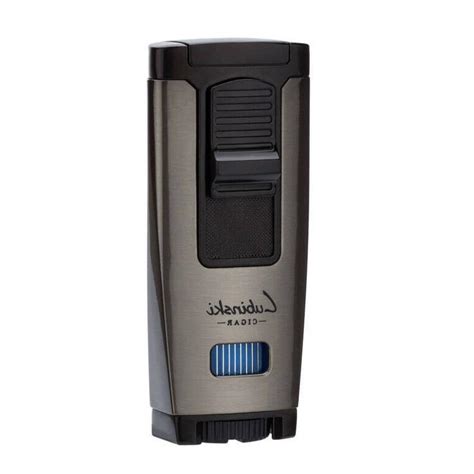 LUBINSKI Cigar Lighter Leather Case Windproof Butane Big