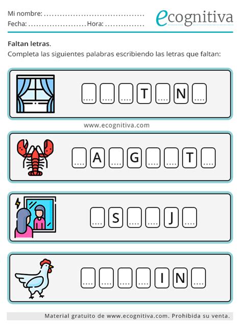 Completar Palabras Estimulacion Cognitiva Ejercicios De Estimulacion