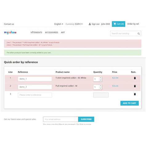 Quick Order Form