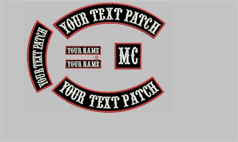 Mc Patches Kit 6 Patches Name Patch Sew On Motorcycle Biker Back Tag 13
