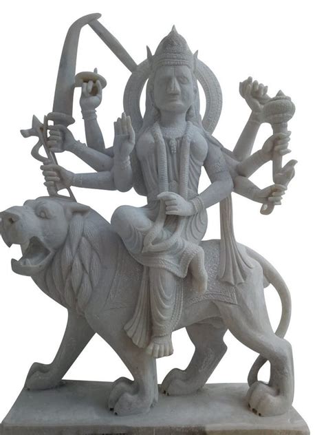 Plain White Marble Durga Maa Statue For Temple Size 3 Ft At Rs 45000
