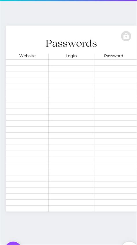 The Easiest Passwords Book Template Password Books Easy Passwords