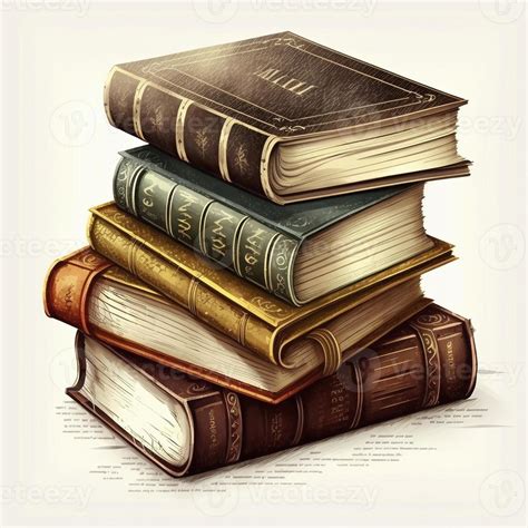 Books Stacked On Top Of Each Other Created With Generative Ai