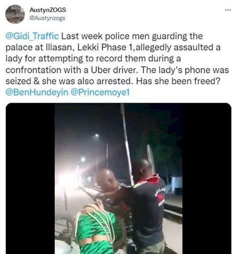 Lagos Police Officers Caught On Camera Assaulting Lady For Attempting