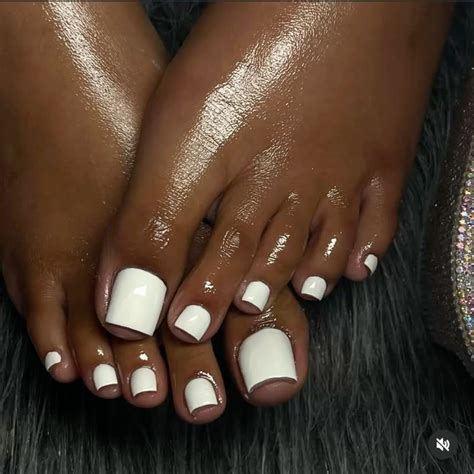 All White Toes In 2025 Colored Acrylic Nails White Nails Simple Nails
