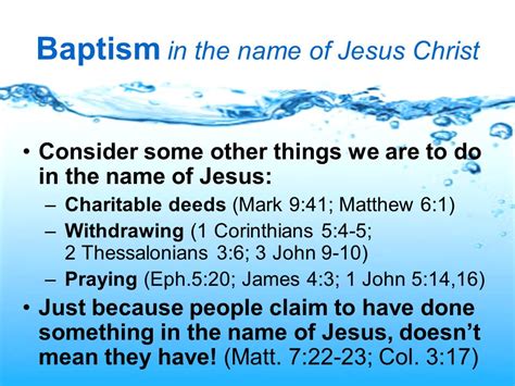 Water Baptism In Jesus Name