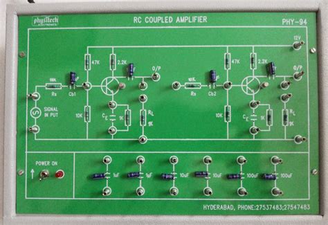Two Stage Rc Coupled Amplifier Trainers Physitech Electronics