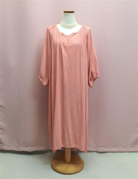 인디핑크 플리츠 벌룬소매 롱원피스 헬로마켓