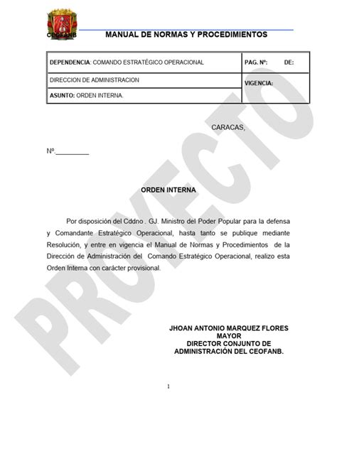 Manual De Normas Y Procedimiento Byss Pdf Presupuesto Militar