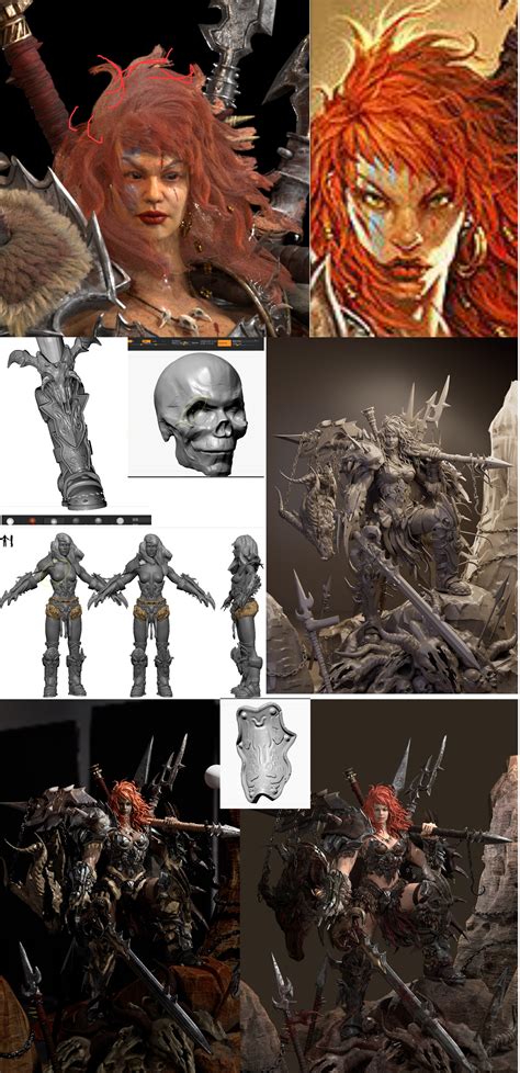 女野蛮人模型 角色 人物 生物 作品模型 CG模型网