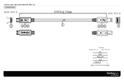 Usb Otg Cable Micro Usb To Mini Usb Mm 8 In Usb Cables